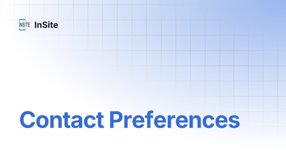 Contact Preferences | InSite